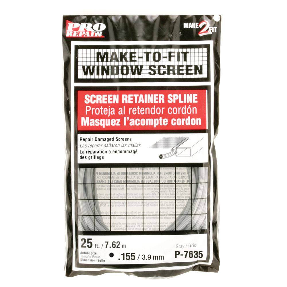 Prime-Line Screen Retainer Spline, 0.155 in, 25 ft., Gray P 7635 - The ...