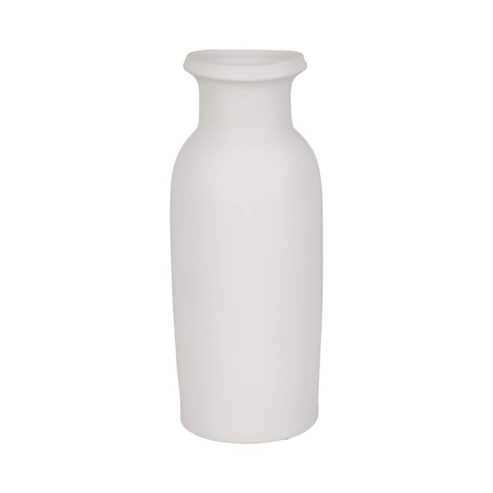 Liv & Skye 20 in. White Stoneware Tall Slim Decorative Vase 17929-03 ...