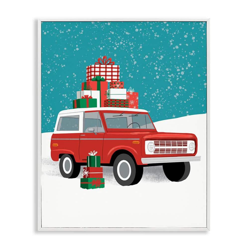Stupell Industries Red SUV Christmas Time by Jilly Jack Designs 1 Piece ...