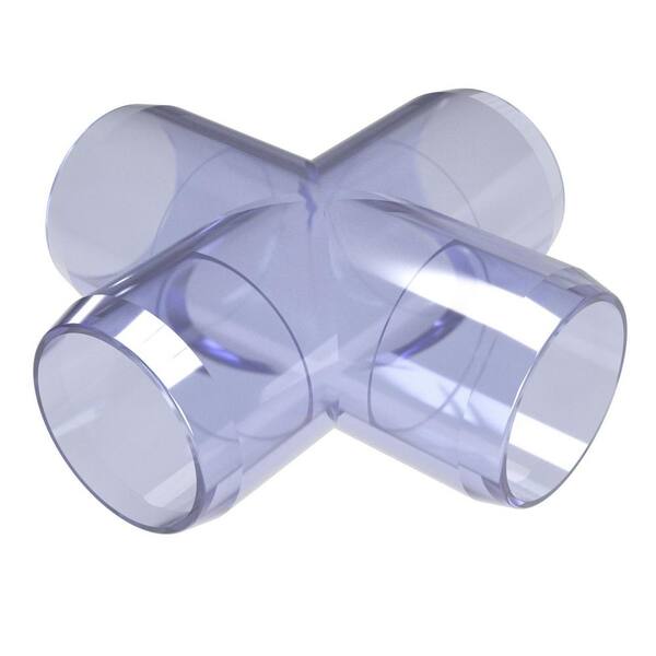Formufit 3/4 in. Furniture Grade PVC Cross in Clear F034CRX-UV - The ...
