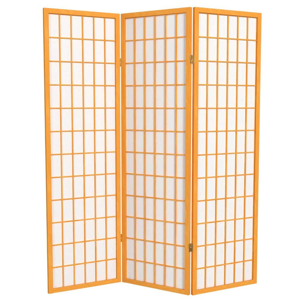 Red Lantern 5 ft. Honey 3-Panel Room Divider WP60-HON-3P - The Home Depot