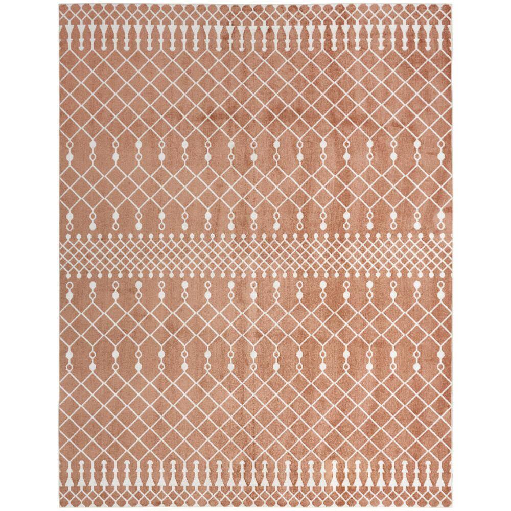 Nourison Astra Machine Washable Copper 8 ft. x 10 ft. Moroccan ...