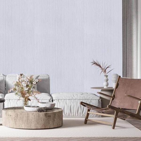 White Grasscloth Texture Peel and Stick Wallpaper Roll (Set of 2 ...