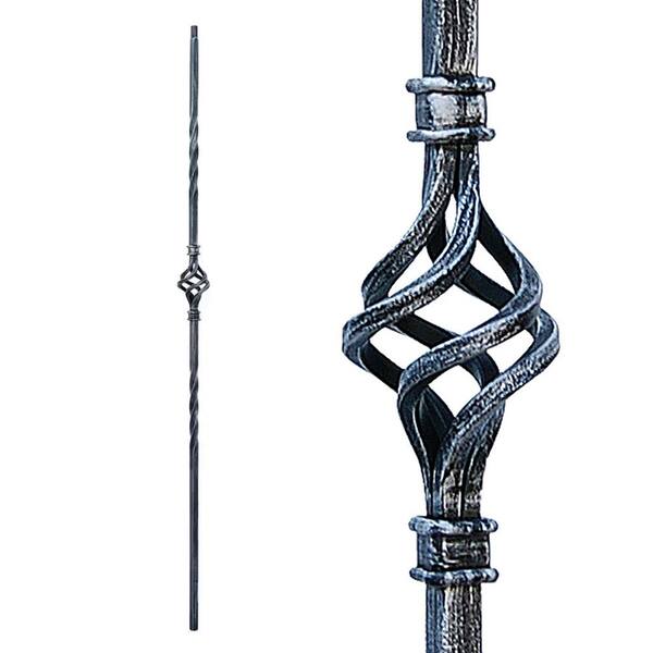 EVERMARK Stair Parts 44 in. x 1/2 in. Vintage Nickel Single Basket Iron ...