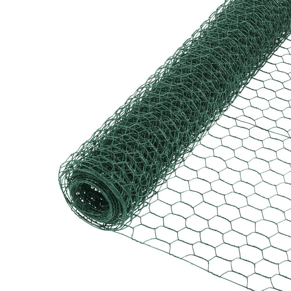 Everbilt 1 In Mesh X 2 Ft X 25 Ft 20 Gauge Green PVC Coated Poultry