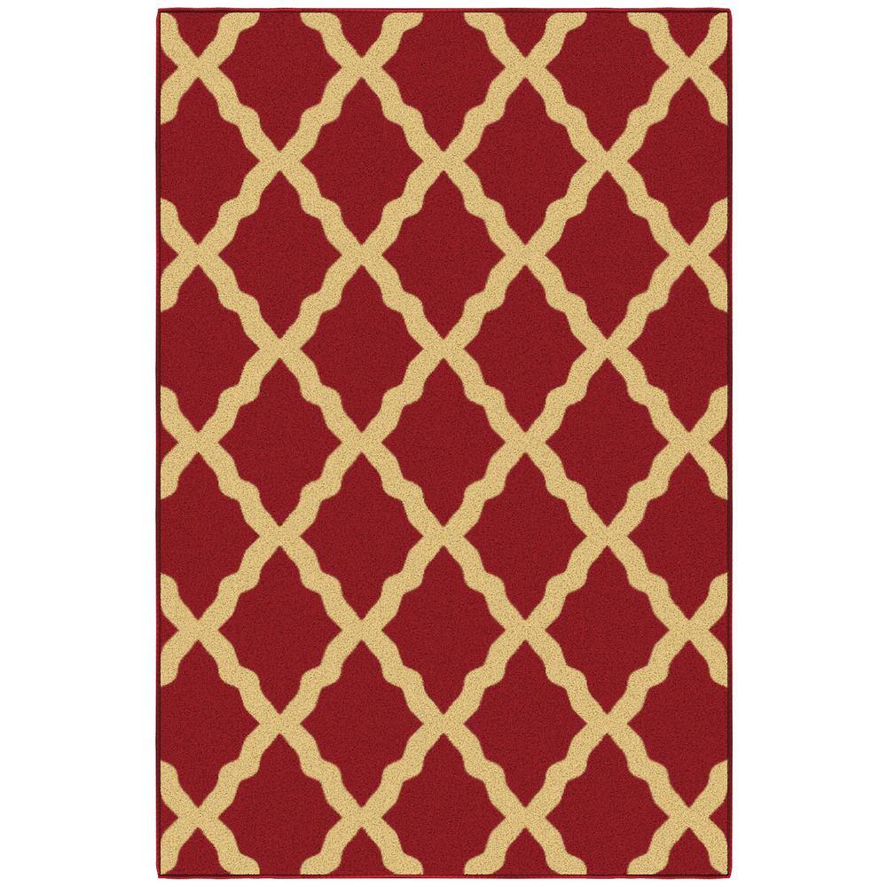 Ottomanson Ottohome Collection Non-Slip Rubberback Trellis Design 3x5 ...