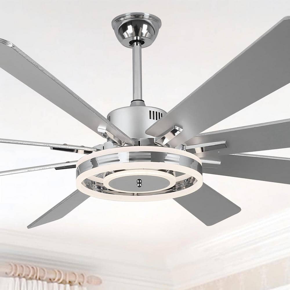 Reviews for Oaks Aura Belcarra 72 in. Indoor Chrome Dimmable 6-Speed ...