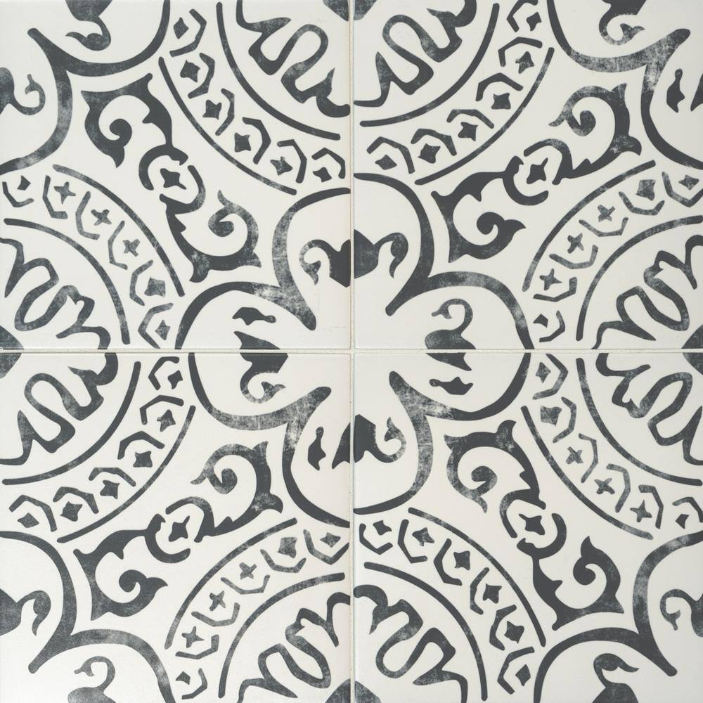MSI Take Home Tile Sample - Paloma Stamp 4 in. x 4 in. Glazed Porcelain ...