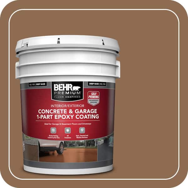 BEHR PREMIUM 5 gal. #N250-6 Split Rail Self-Priming 1-Part Epoxy Satin ...
