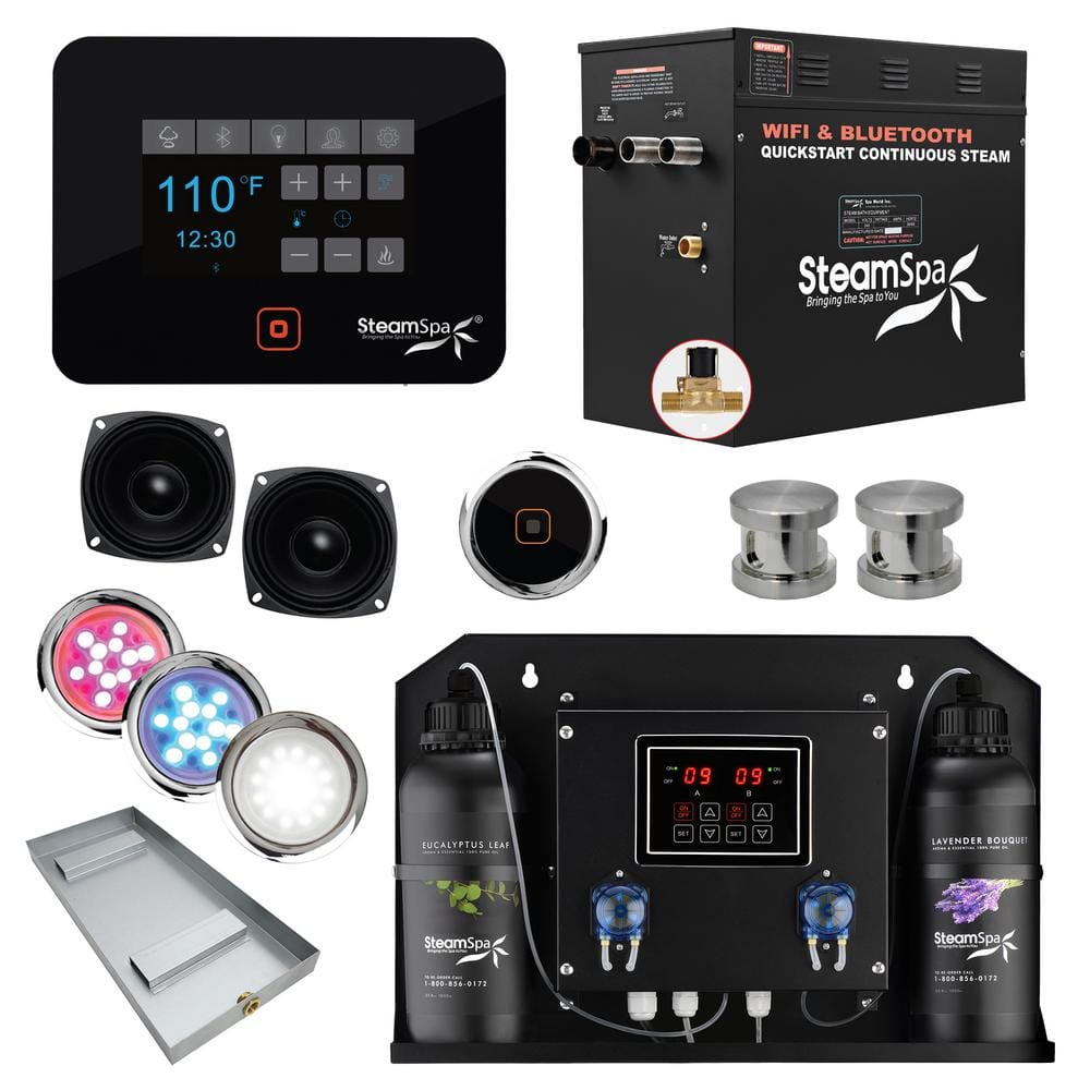 SteamSpa Black Series 10.5kW Steam Bath Generator with Continuous Steam ...