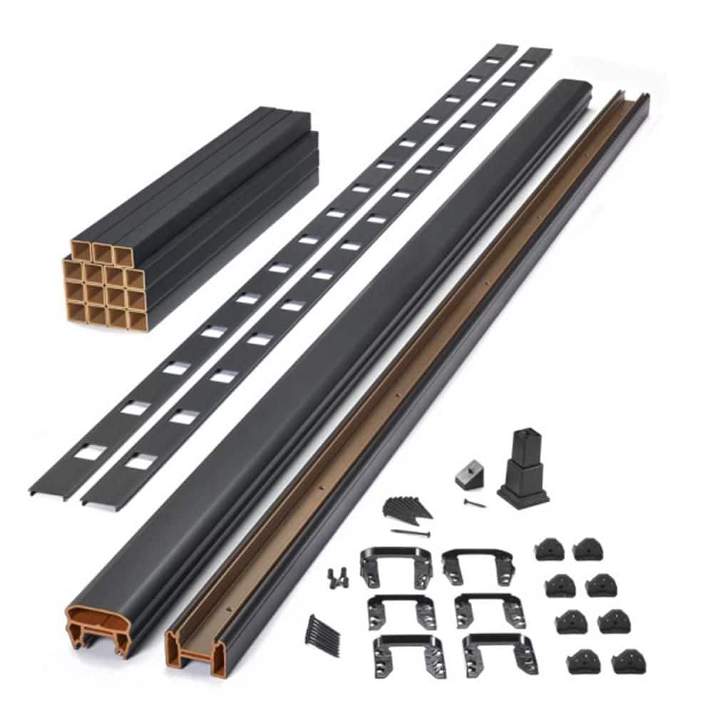 Trex Transcend 8 ft. x 36 in. Charcoal Black Composite Stair Deck Rail ...