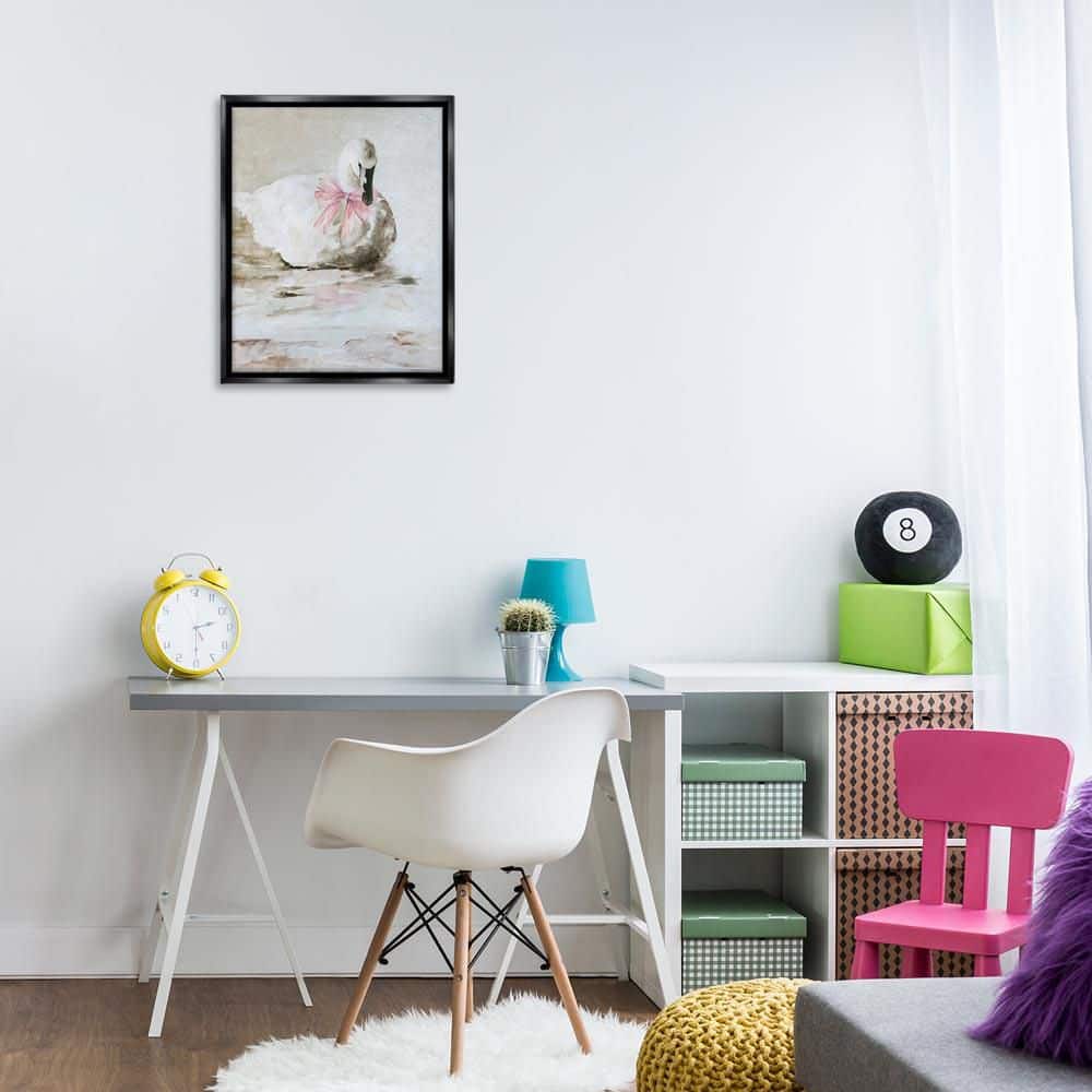 Stupell Industries Charming Duck with Pink Bow by Carol Robinson Black ...