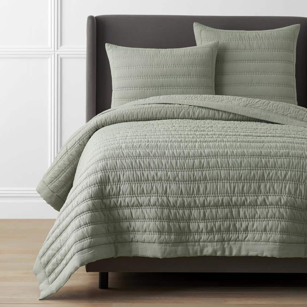 The Company Store Legends Hotel Moss Washed Linen King Quilt 51485Q-K ...