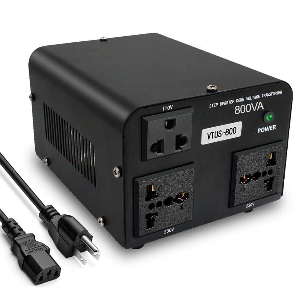 Lukyamzn 800-Watt Voltage Transformer Power Converter with US Power Cord, Convert 110-Volt to ...