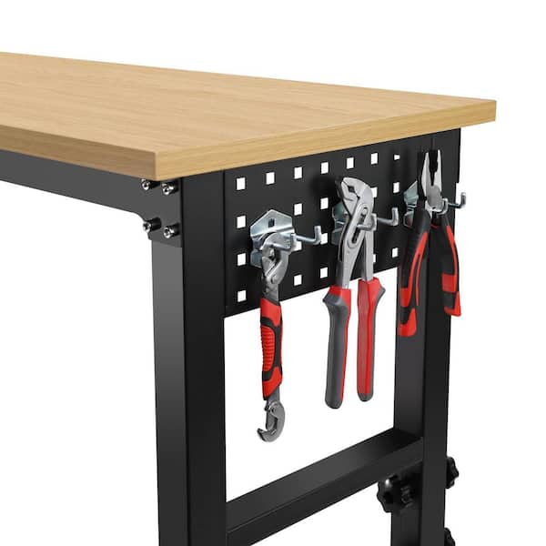 48 in. Adjustable Height Workbench with ETL-Certified Power Outlet-Work ...