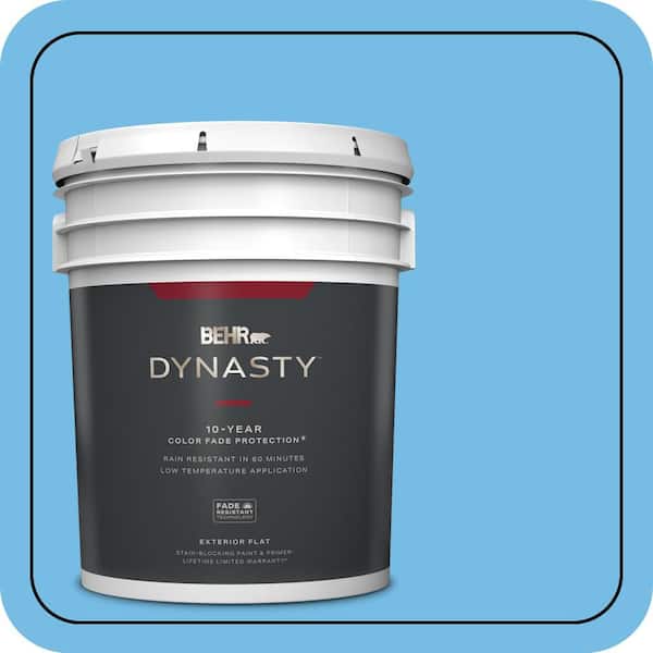 BEHR DYNASTY 5 gal. #550B-4 Costa Rica Blue Flat Exterior Stain ...