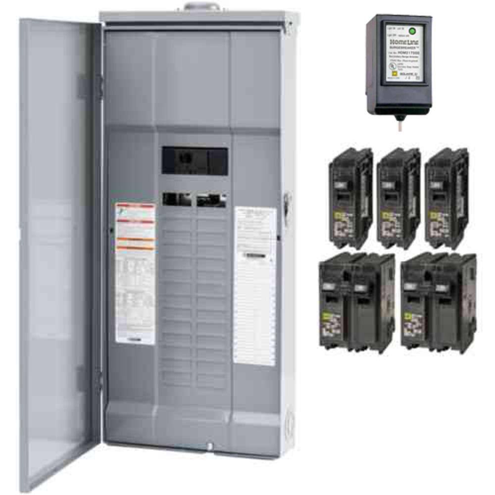 Square D Homeline 200 Amp 30-Space 60-Circuit Outdoor Main Breaker Plug ...