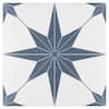 Merola Tile Stella Azul 9-3/4 in. x 9-3/4 in. Porcelain Floor and Wall ...