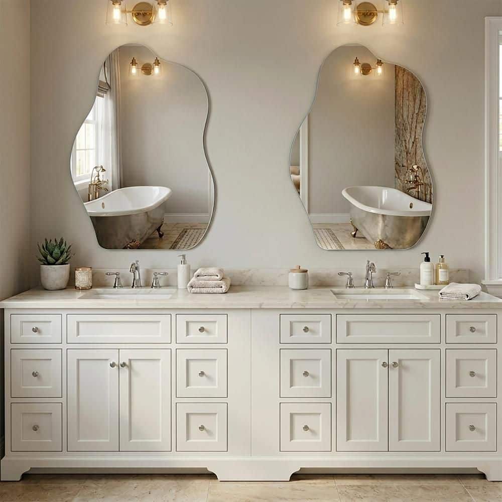 Dovelina Clear 24 in. W x 36 in. H Novelty/Specialty Shaped Mirror ...