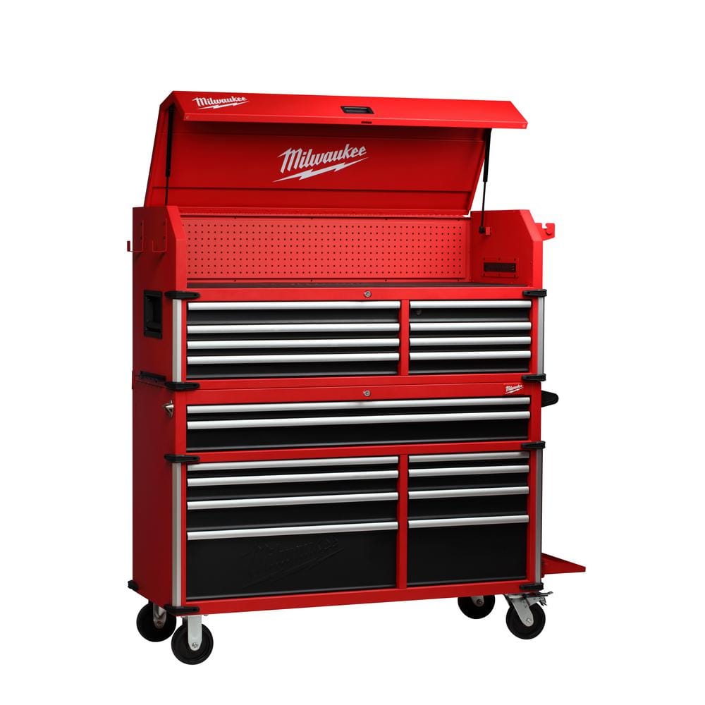 Milwaukee High Capacity 56 in. W x 22 in. D 18-Drawer Rolling Tool ...