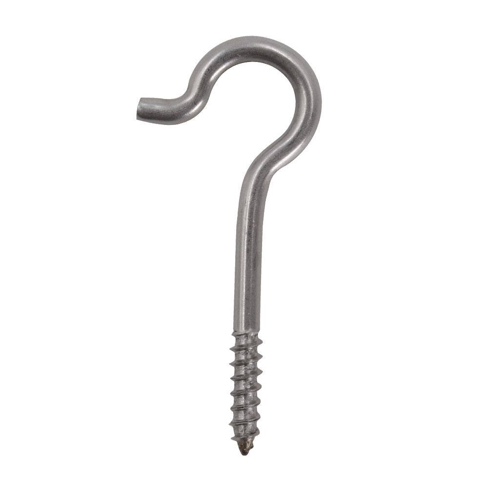 Everbilt 1/8 in. x 2-1/16 in. Stainless Steel Screw Hook (2-Piece ...