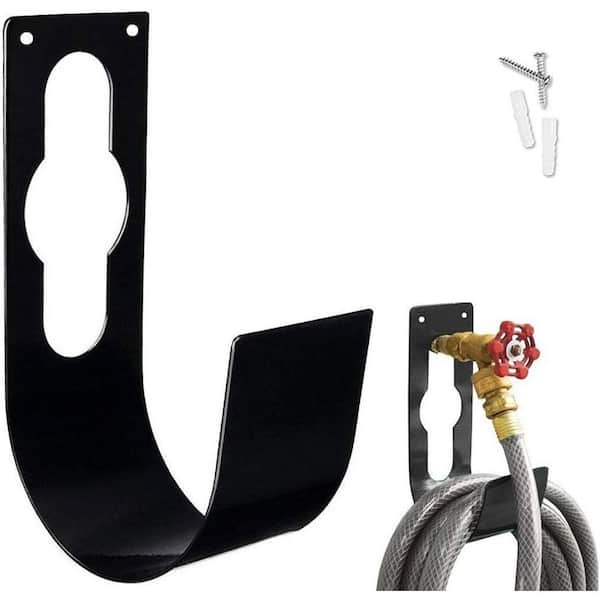 Misopily Wall Mount Hose Holder Black Heavy Duty Rust-Free Rack Holds ...