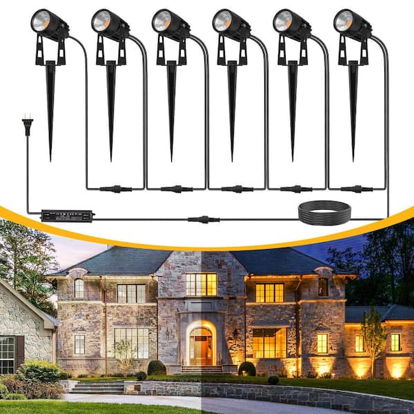 YANSUN IP66 Waterproof Black 3000K Plug-in Outdoor Integrated LED ...