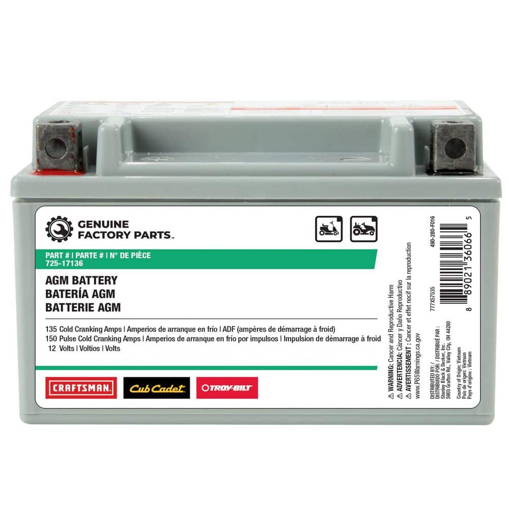 Reviews for Genuine Factory Parts Replacement 12-Volt 7 Ah 135 CCA ...