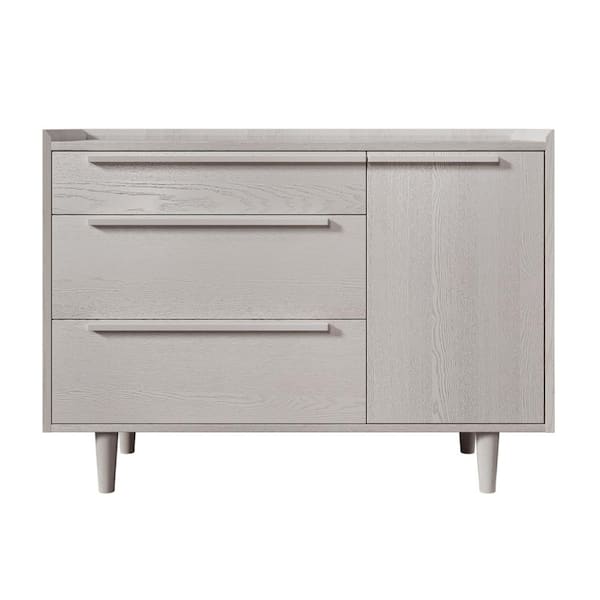 PUDO Stone Gray Finish Accent Cabinet with 3 Drawers And 1 Shelf ...