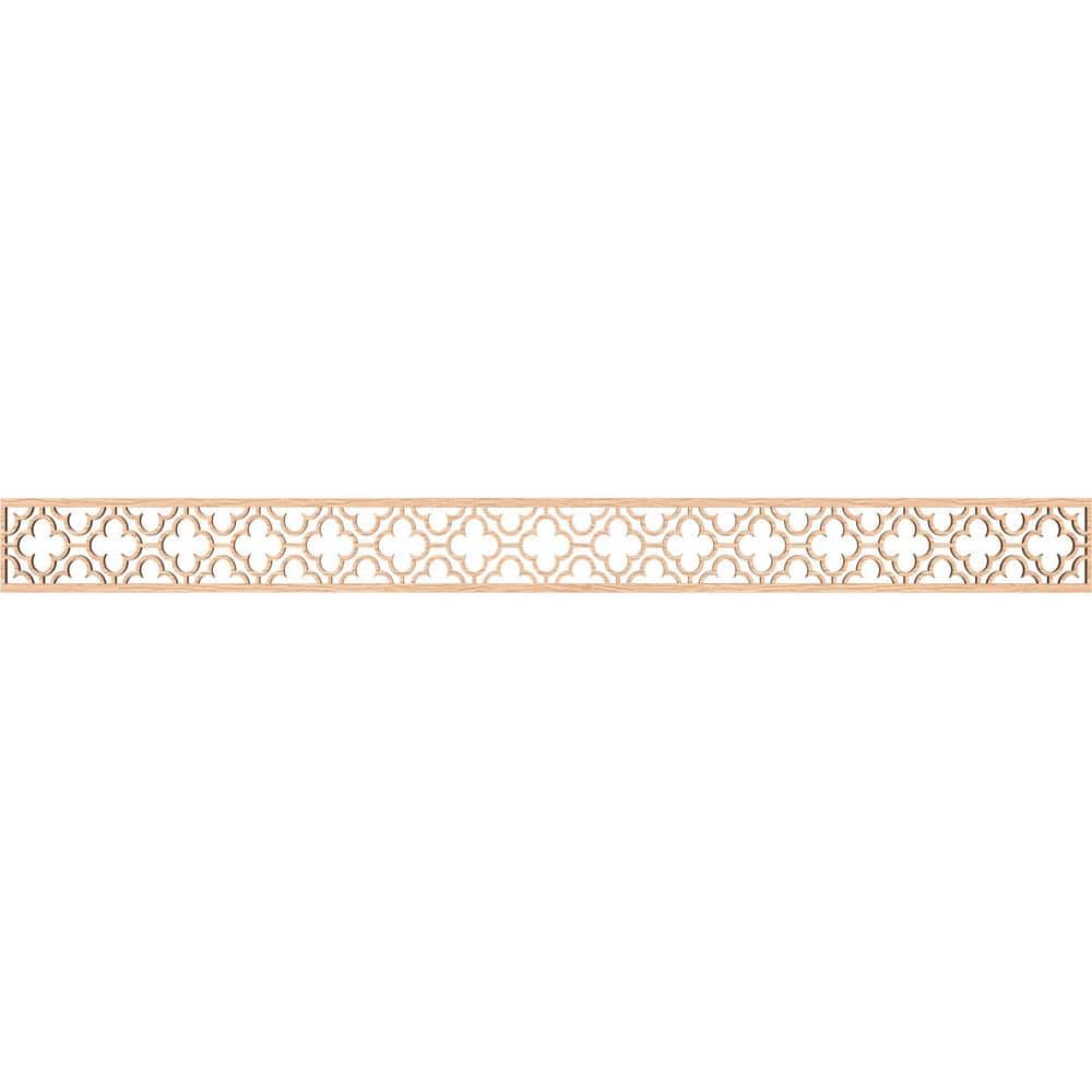 Ekena Millwork Chicago Fretwork 0.25 in. D x 46.375 in. W x 4 in. L Red ...