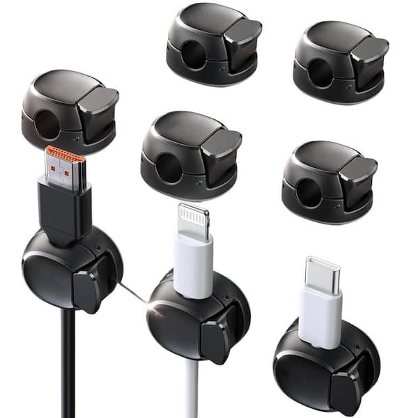 Yichuhaoxi 8-Pack Cord Organizer Dual Spring Cable Clips Adhesive Charging Wire Holder for ...