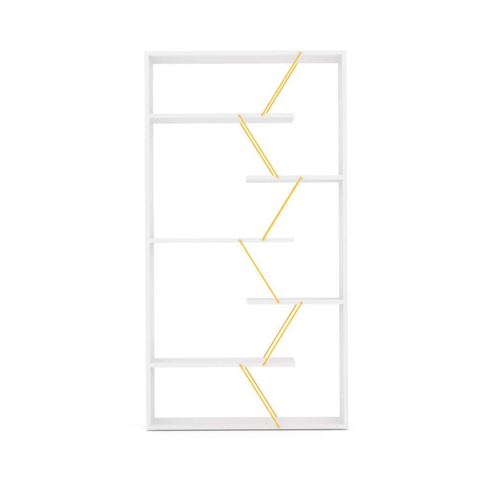 33 in. Wide White/Yellow Bookcase B727-BOOK-WYELL - The Home Depot