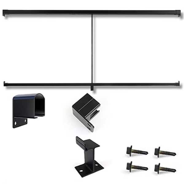 Afoxsos Aluminum Handrail Kit 2.3 in. x 78 in. Black Cable Railing ...