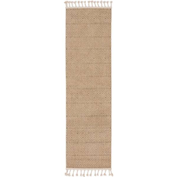 Nourison Paxton Mocha 2 ft. x 8 ft. Geometric Contemporary Kitchen ...