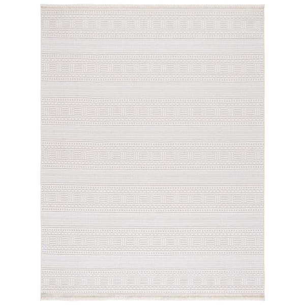 SAFAVIEH Camden 8 ft. x 10 ft. Ivory Geometric High-Low Solid Color ...