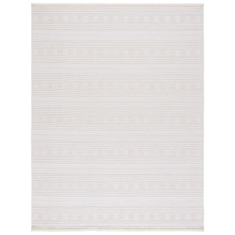 SAFAVIEH Camden 9 ft. x 12 ft. Ivory Geometric High-Low Solid Color ...
