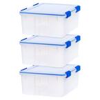 32 qt. Plastic Storage Bin with Lid in Black (6-Pack) bin-184