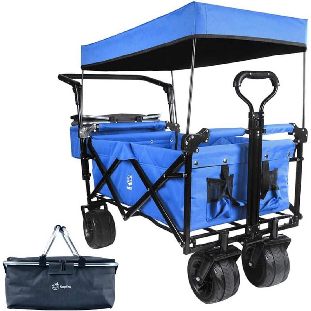 Tileon Collapsible Wagon 140L Wagons Carts Foldable with Removable ...