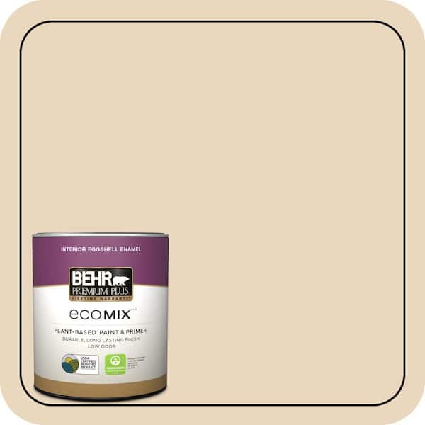 BEHR PREMIUM PLUS 1 qt. #HDC-WR15-8 Steamed Milk Eggshell Enamel EcoMix ...