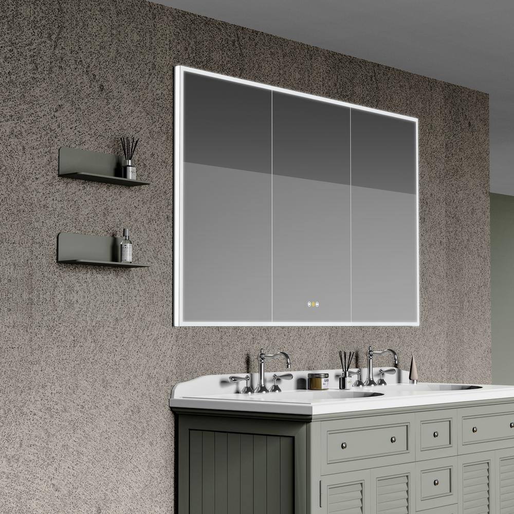 Reviews for tunuo 60 in. W x 36 in. H Large Rectangular Silver LED Anti ...