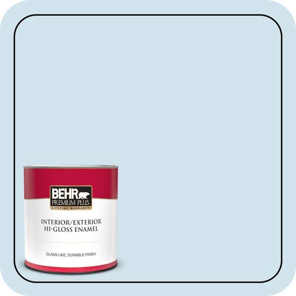 BEHR PREMIUM PLUS 1 qt. #550A-1 Sea Sprite Hi-Gloss Enamel Interior ...