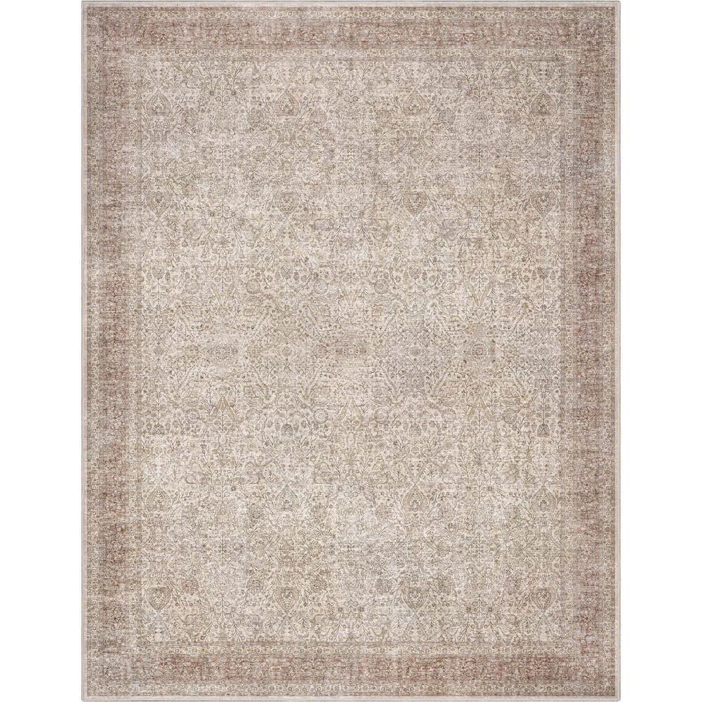 Well Woven Grey Beige 7 ft. 7 in. x 9 ft. 10 in. Asha Lilith Vintage ...