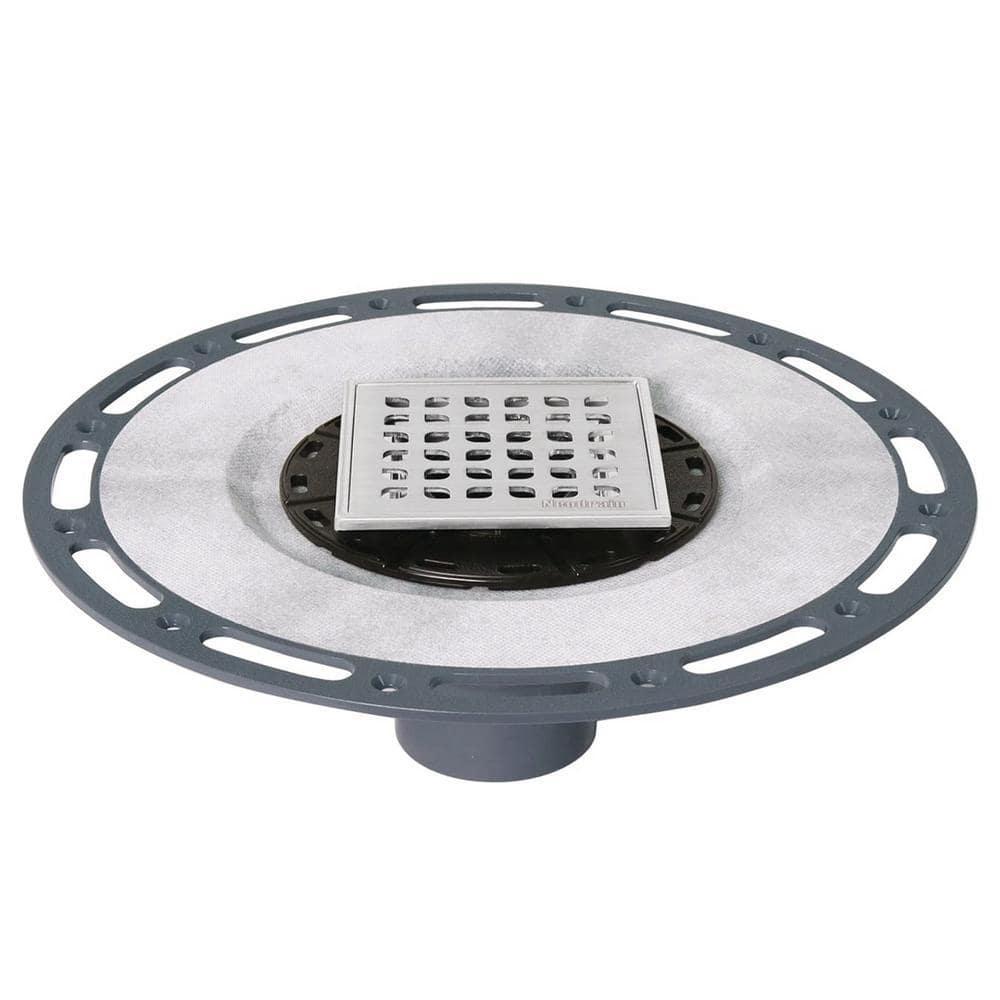 Neodrain 4 in. x 4 in. Stainless Steel Square Shower Drain with PVC ...