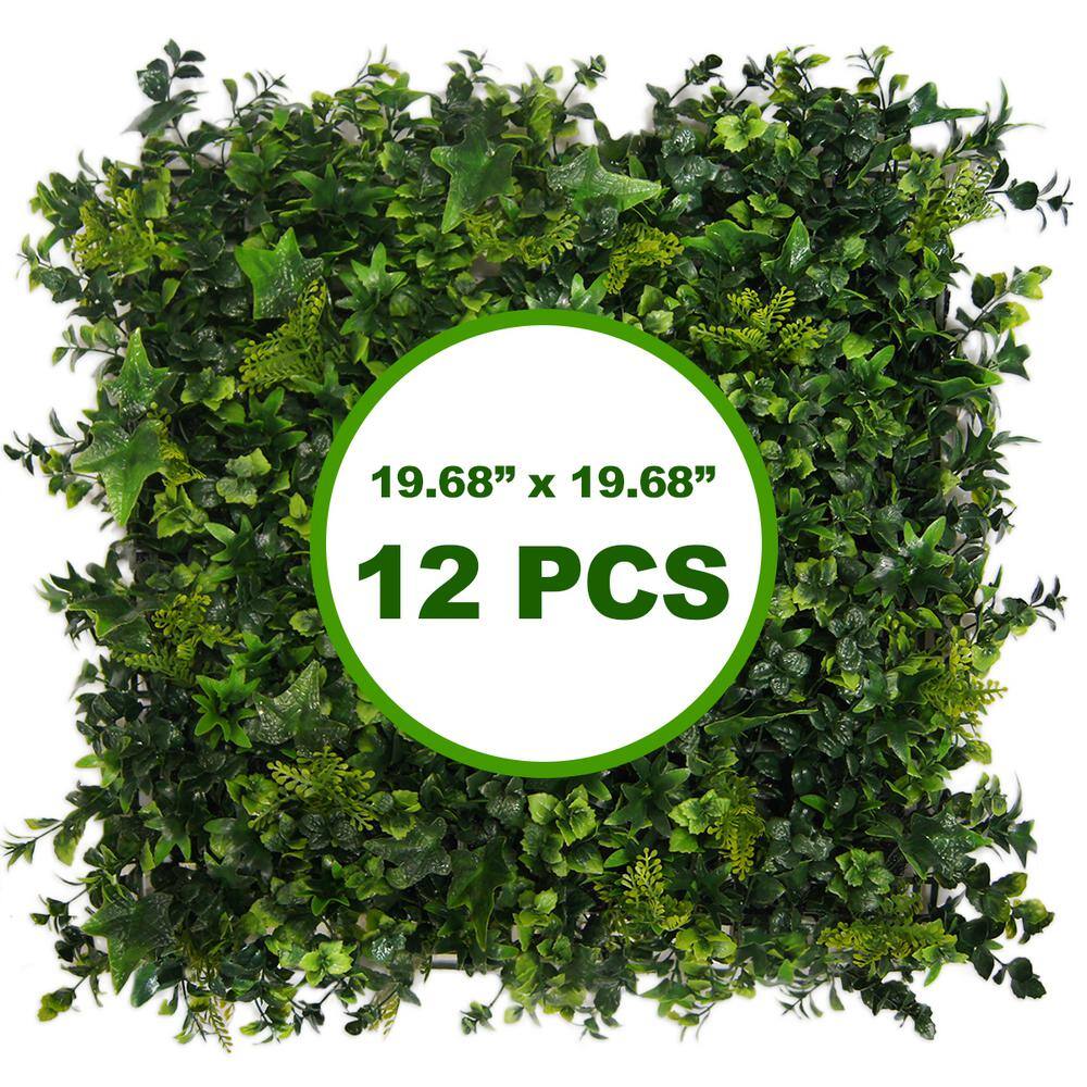 Green Smart Dekor Set of 12 Artificial Green Moss Leaf Panels Each ...
