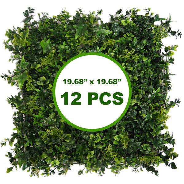 Green Smart Dekor Set of 12 Artificial Green Moss Leaf Panels Each ...
