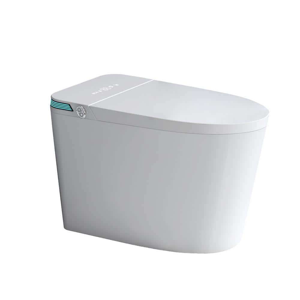Xspracer Moray Elongated Smart Bidet Toilet 1.28 GPF in White with Foot ...