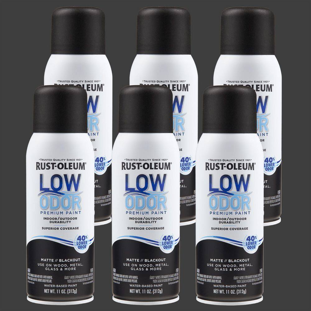 Rust-Oleum Low Odor 11 oz. Matte Blackout Low Odor Water-Based Spray ...