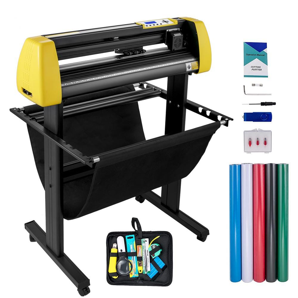 SVOPES 34 in. Vinyl Cutter Plotter, 870 mm Max Feed, Auto Contour LCD ...