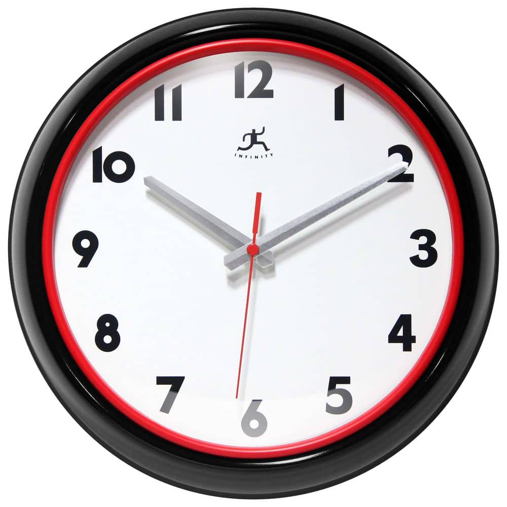 Infinity Instruments Black and Red Lux Wall Clock 14917BK-R3140 - The ...