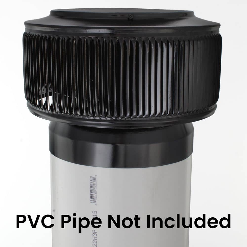 Active Ventilation 6 in. Dia Aura PVC Vent Cap Exhaust with Adapter for ...